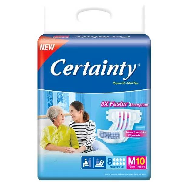 Certainty Tape Disposable Adult Diapers (M) 10's