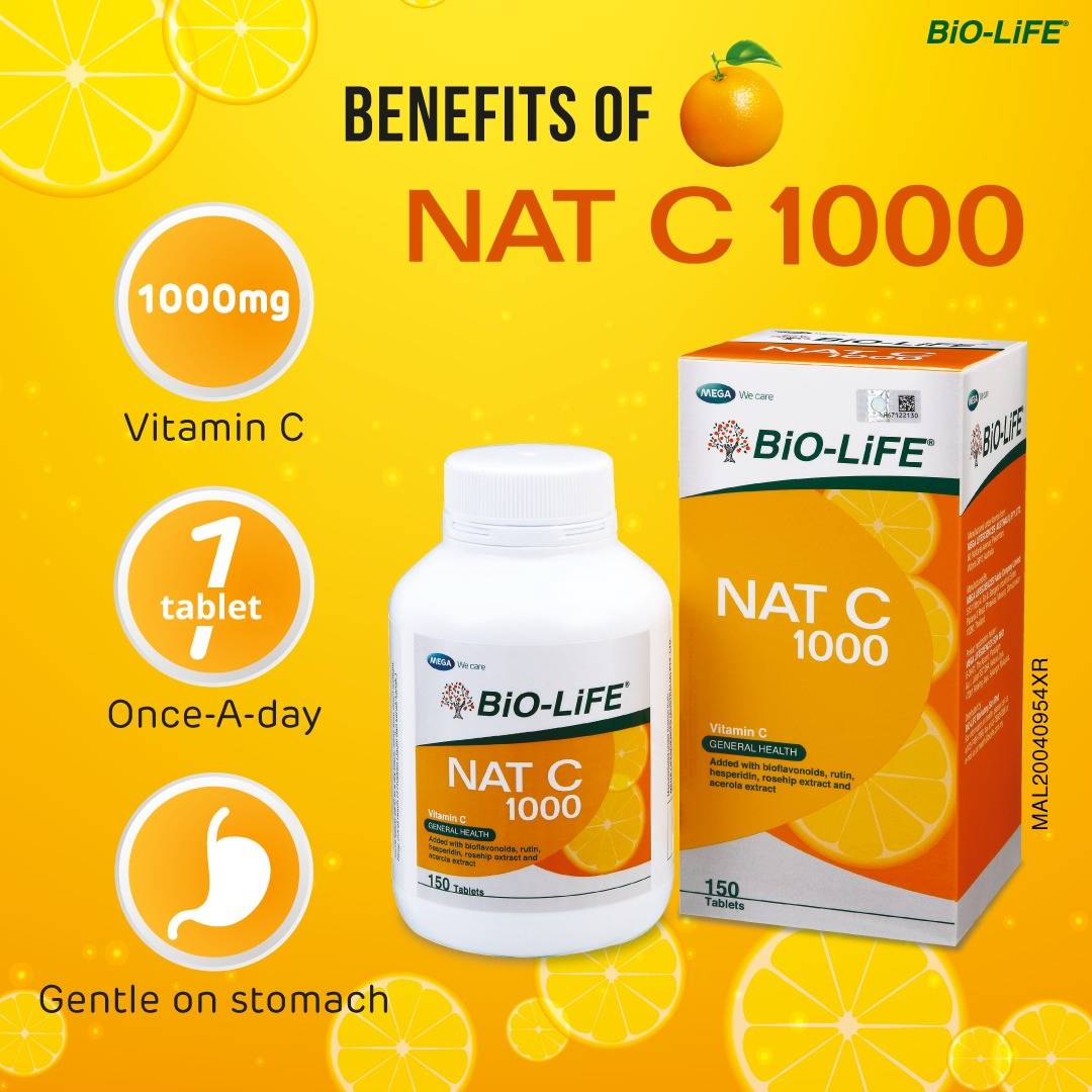 Bio-Life NAT C 1000mg Bioflavonoids 维生素 Vitamin C 150's