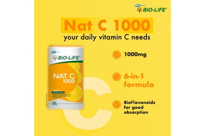 Bio-Life NAT C 1000mg Bioflavonoids 维生素 Vitamin C 150's