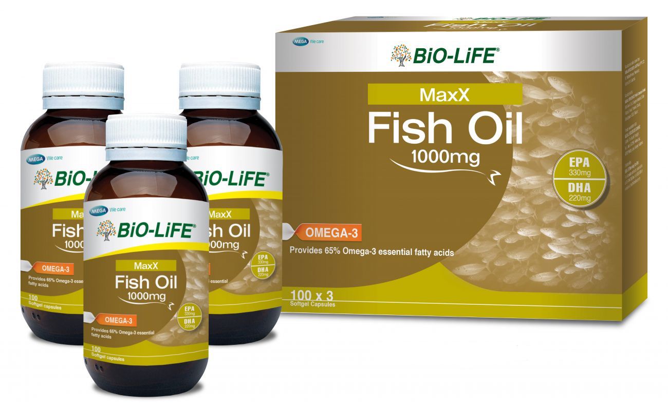 Bio-Life MaxX Fish Oil Capsule 1000mg - Double Strength EPA & DHA 100's ...